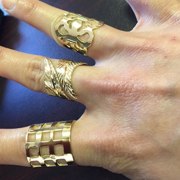 Jewelry | Set Of 4 Gold Rings | Poshmark