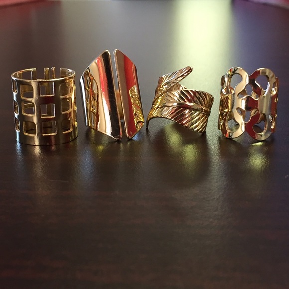 Jewelry | Set Of 4 Gold Rings | Poshmark