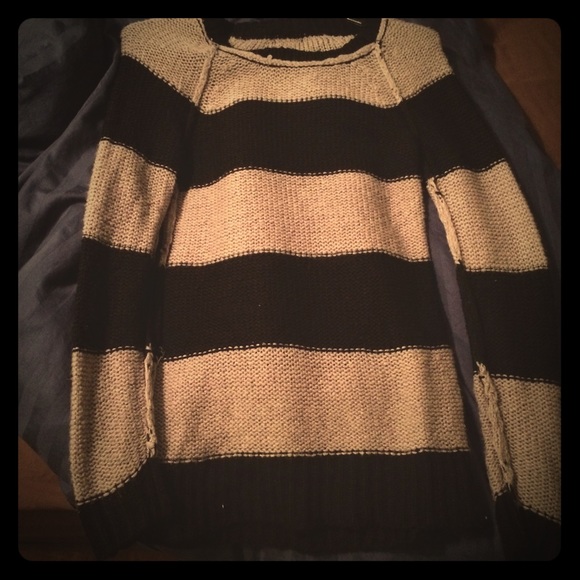 Sweaters | Tan And Black Striped Sweater | Poshmark