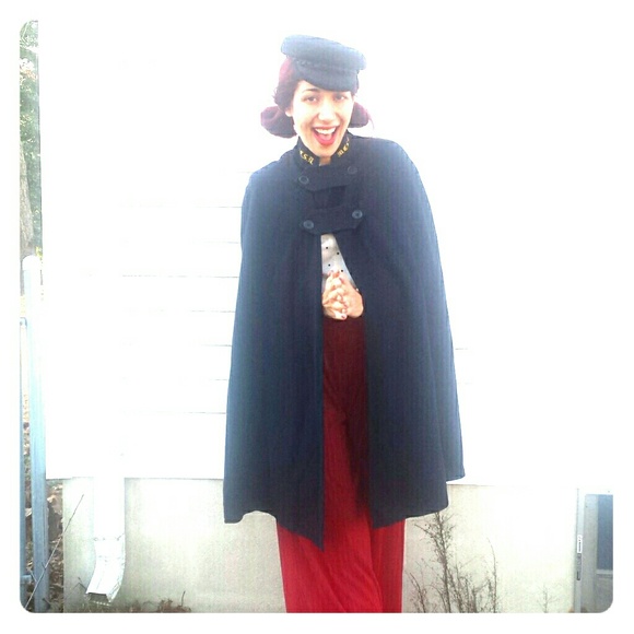 Vintage | Jackets & Coats | Vintage Cape Military Style Wool Gorgeous ...