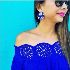 T&J Designs | Jewelry | New Tj Designs Cobalt Blue Crystal Stud ...