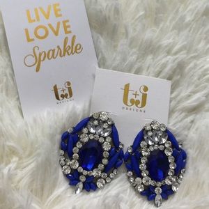 T&J Designs | Jewelry | New Tj Designs Cobalt Blue Crystal Stud ...
