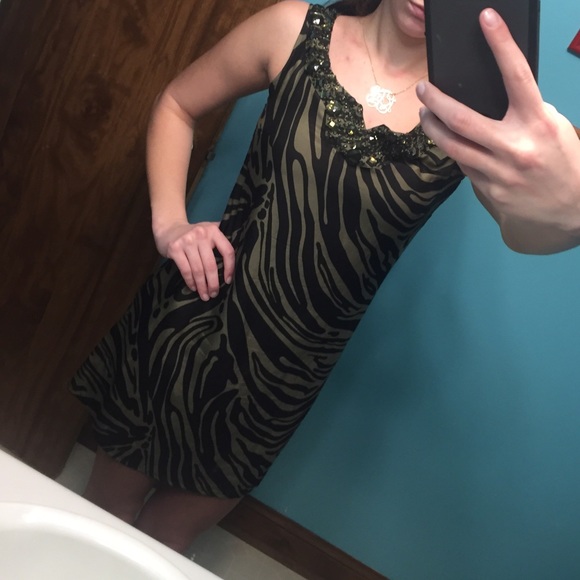 Michael Kors | Dresses | Michael Kors Olive Zebra Print Dress | Poshmark
