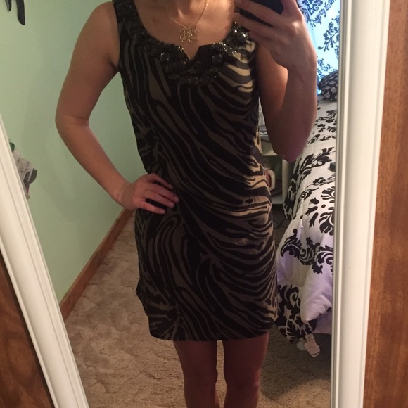 Michael Kors | Dresses | Michael Kors Olive Zebra Print Dress | Poshmark