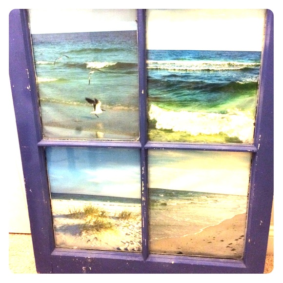 Wall Decor | Painted Window Shutter Beach Picture Wall Art | Poshmark