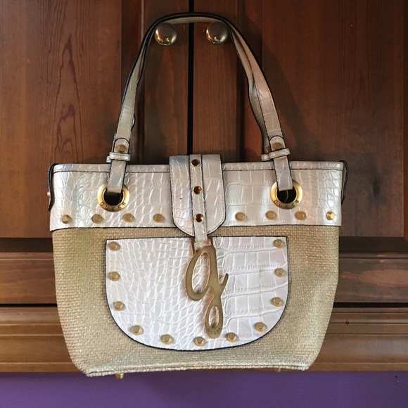 Guess | Bags | Guess Snake Print Leather And Burlap Summer Bag | Poshmark