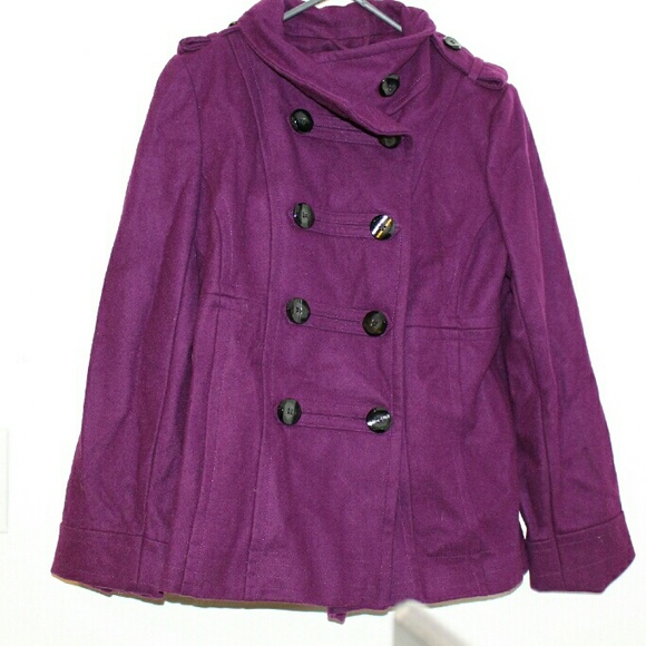 Dress Barn | Jackets & Coats | Military Style Purple Peacoat | Poshmark