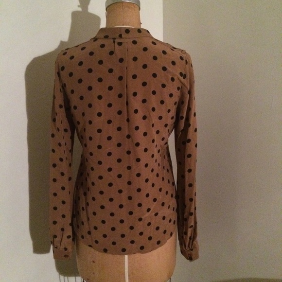 Anthropologie | Tops | Yoanna Barachi Silk Polka Dot Blouse With Tie ...