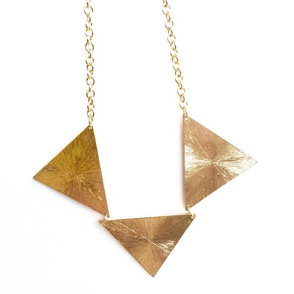 Golden Linings | Jewelry | Reversible Pink Gold Triangle Statement ...