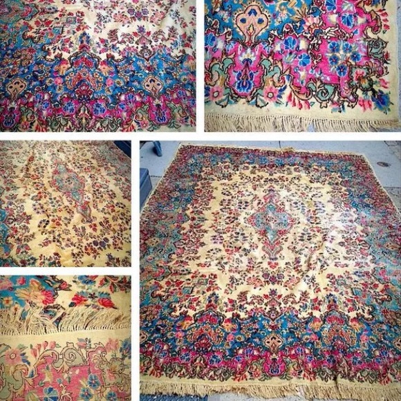 Other | 126 X 9 Antique Floral Persian Kerman Pink Rug | Poshmark