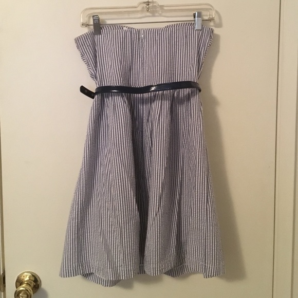 B. Smart | Dresses | B Smart Blue And White Striped Strapless Dress ...