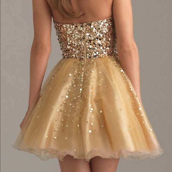 Prom Girl | Dresses | Prom Girl Short Gold Dress | Poshmark