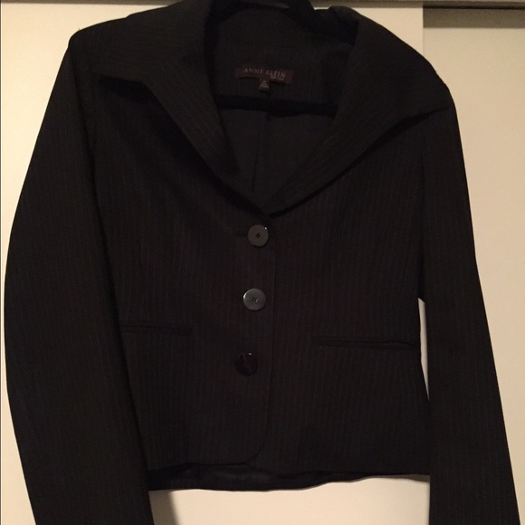 Anne Klein | Jackets & Coats | Anne Klein Black And White Pinstripe Blazer | Poshmark