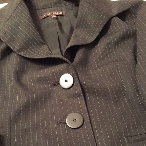 Anne Klein | Jackets & Coats | Anne Klein Black And White Pinstripe Blazer | Poshmark