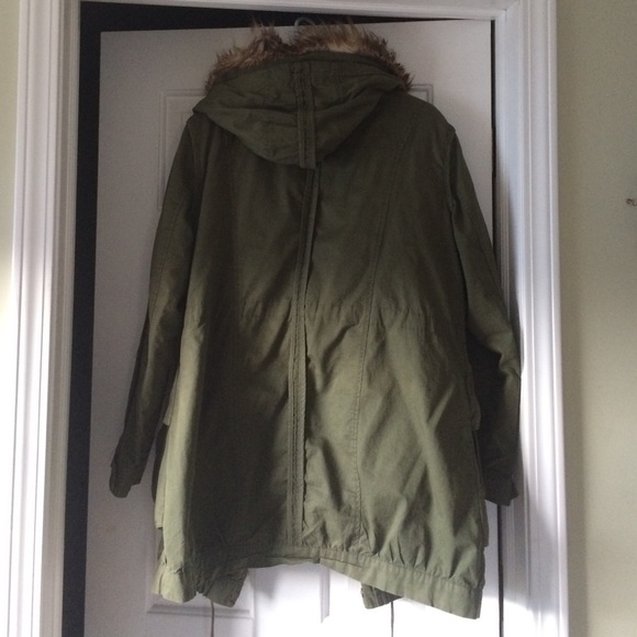 ASOS | Jackets & Coats | Asos Green Utility Jacket With Fur Inside ...