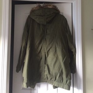 ASOS | Jackets & Coats | Asos Green Utility Jacket With Fur Inside ...