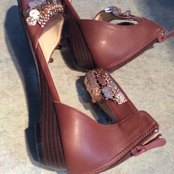 Midnight Velvet | Shoes | Midnight Velvet Dangle Coin Wedges | Poshmark
