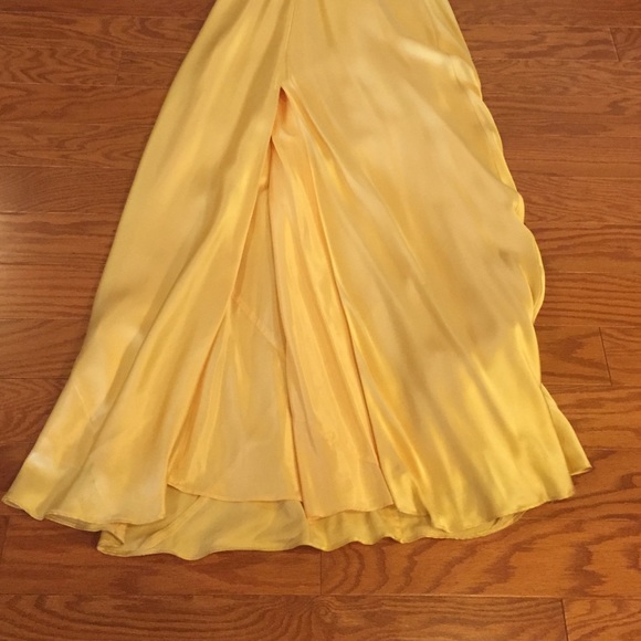 Cache | Dresses | Yellow Satin Dress | Poshmark
