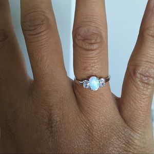 Jewelry | White Lab Opal With Cz On Sides | Poshmark