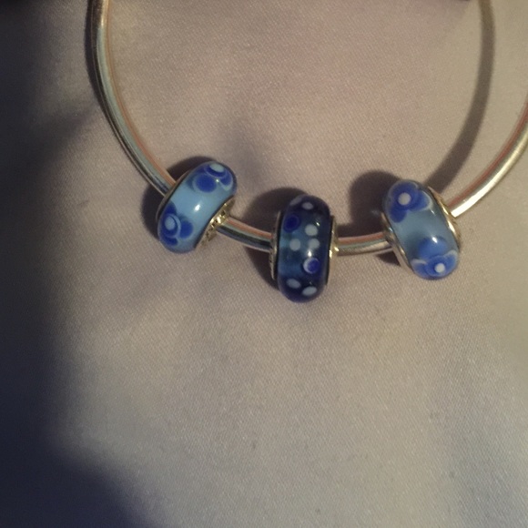 Pandora | Jewelry | Authentic Pandora Blue Murano Glass Beads | Poshmark