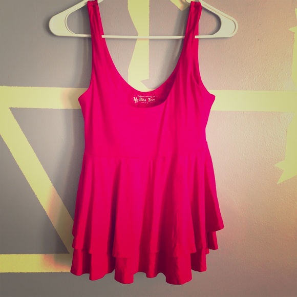 Victoria's Secret | Tops | Hot Pink Tier Ruffled Vs Bra Tank Top | Poshmark