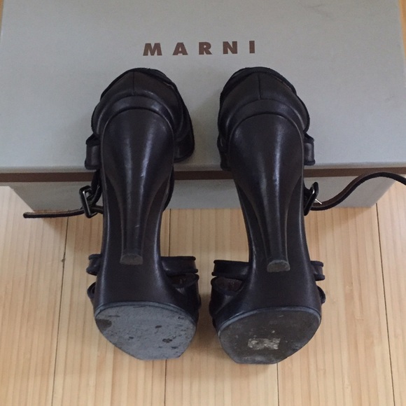 Marni | Shoes | Marni Black With Navy Trim Detail Heels | Poshmark