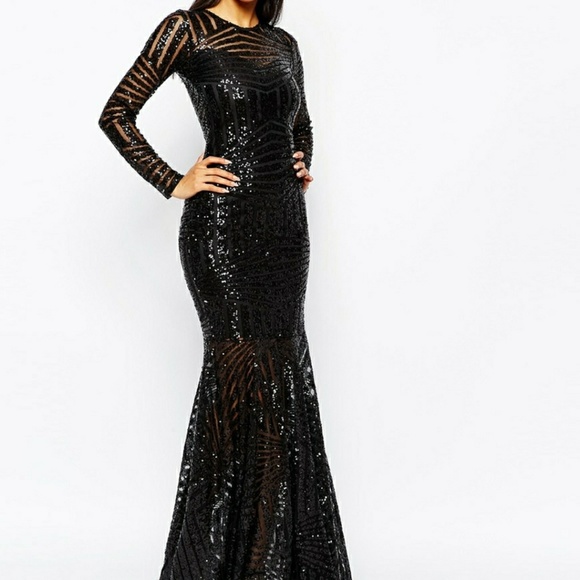 ASOS | Dresses | Asos Club L Sequin Maxi Mermaid Fishtail Dress | Poshmark