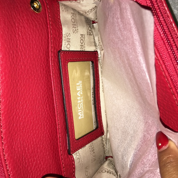 Michael Kors | Bags | Mk Red Leather Crossbody Bag | Poshmark