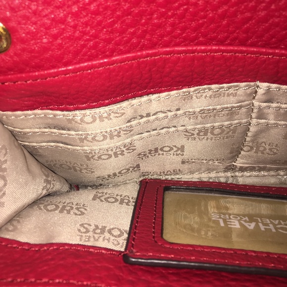 Michael Kors | Bags | Mk Red Leather Crossbody Bag | Poshmark