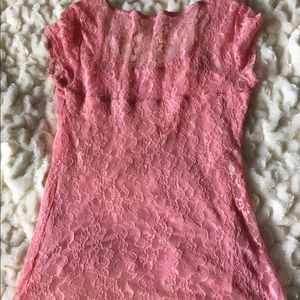Guess | Tops | Guess Lace T Shirt Pink Small | Poshmark