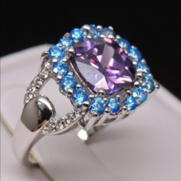 Ginger Lynn | Jewelry | Beautiful Purple And Blue Ring Sterling Silver ...