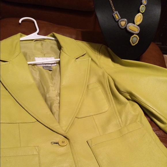 Spiegel | Jackets & Coats | Lime Green Leather Jacket | Poshmark