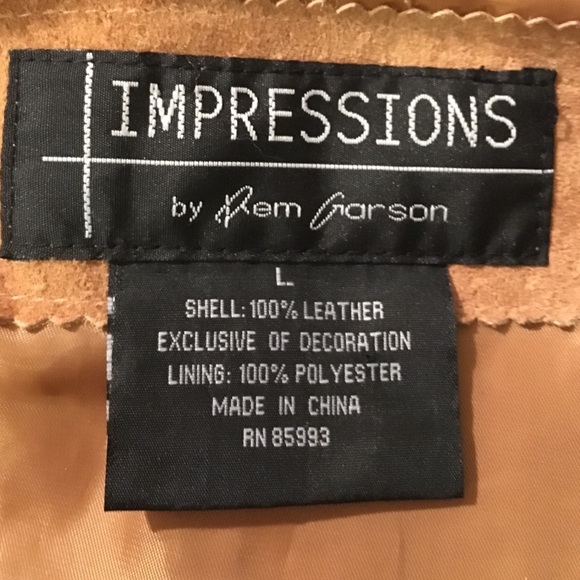 Impressions | Jackets & Coats | Impressions Tan Suede Far East Theme ...