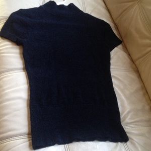 Cache | Tops | Cache Black Plush Short Sleeve Small Top | Poshmark