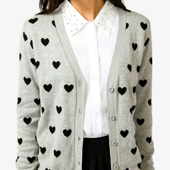 Sweaters | Heart Patterned Cardigan | Poshmark