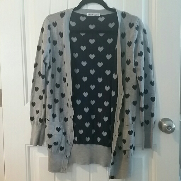 Sweaters | Heart Patterned Cardigan | Poshmark