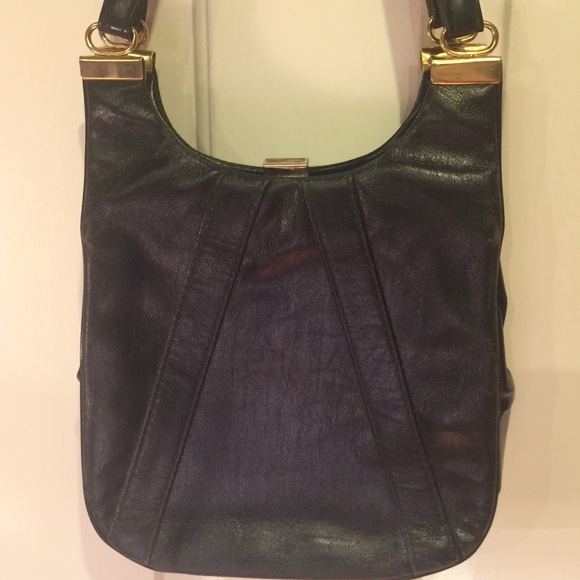 Vintage | Bags | Vintage Navy Blue Leather Purse | Poshmark