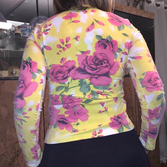 UCK | Tops | Uck Embellished Stretch Cotton Flower Vneck Top | Poshmark