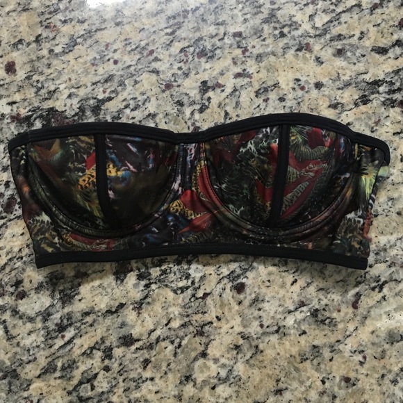Swim | Tropical Animal Print Strapless Bikini Top | Poshmark