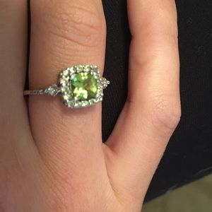 Jewelry | Peridot Square Ring Size 75 | Poshmark