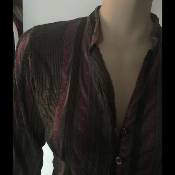 Zara | Tops | Buttoned Down Shirt Pink Sparkly Stripes | Poshmark