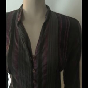 Zara | Tops | Buttoned Down Shirt Pink Sparkly Stripes | Poshmark