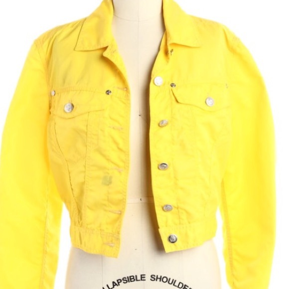 Versace | Jackets & Coats | Versace Lemon Yellow Nylon Jacket | Poshmark