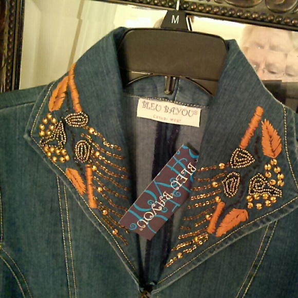 Jackets & Coats | Stunning Long Hilow Embellished Jean Jacket | Poshmark