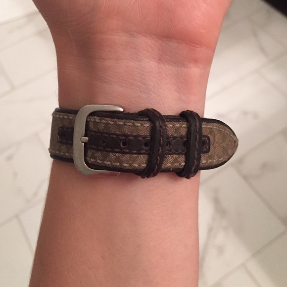 Coach | Accessories | Coach Watch Brown Monogram Leather Band | Poshmark