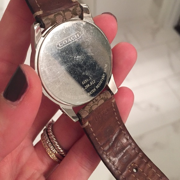 Coach | Accessories | Coach Watch Brown Monogram Leather Band | Poshmark