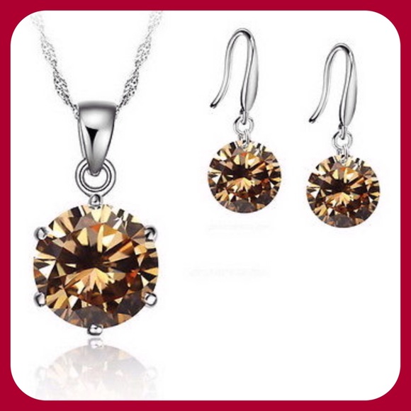 Jewelry | Sterling Silver Cubic Zircon Set | Poshmark