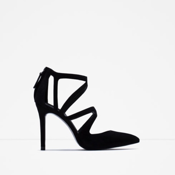 Zara | Shoes | Zara Leather Crossover High Heels | Poshmark