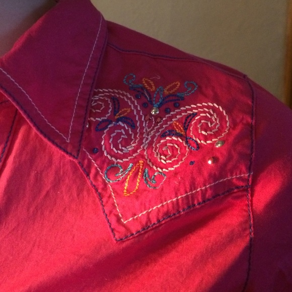 Wrangler | Tops | Hot Pink Western Shirt | Poshmark