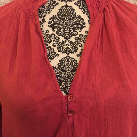 Collective Clothing | Tops | Collective Clothing Red Crinkle 2 Btn ...